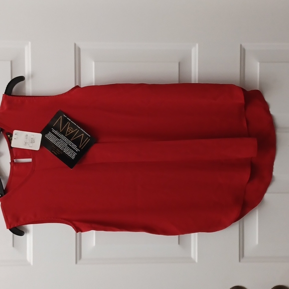 IMAN | Tops | Iman Red Sheer Tank Top Sz M | Poshmark